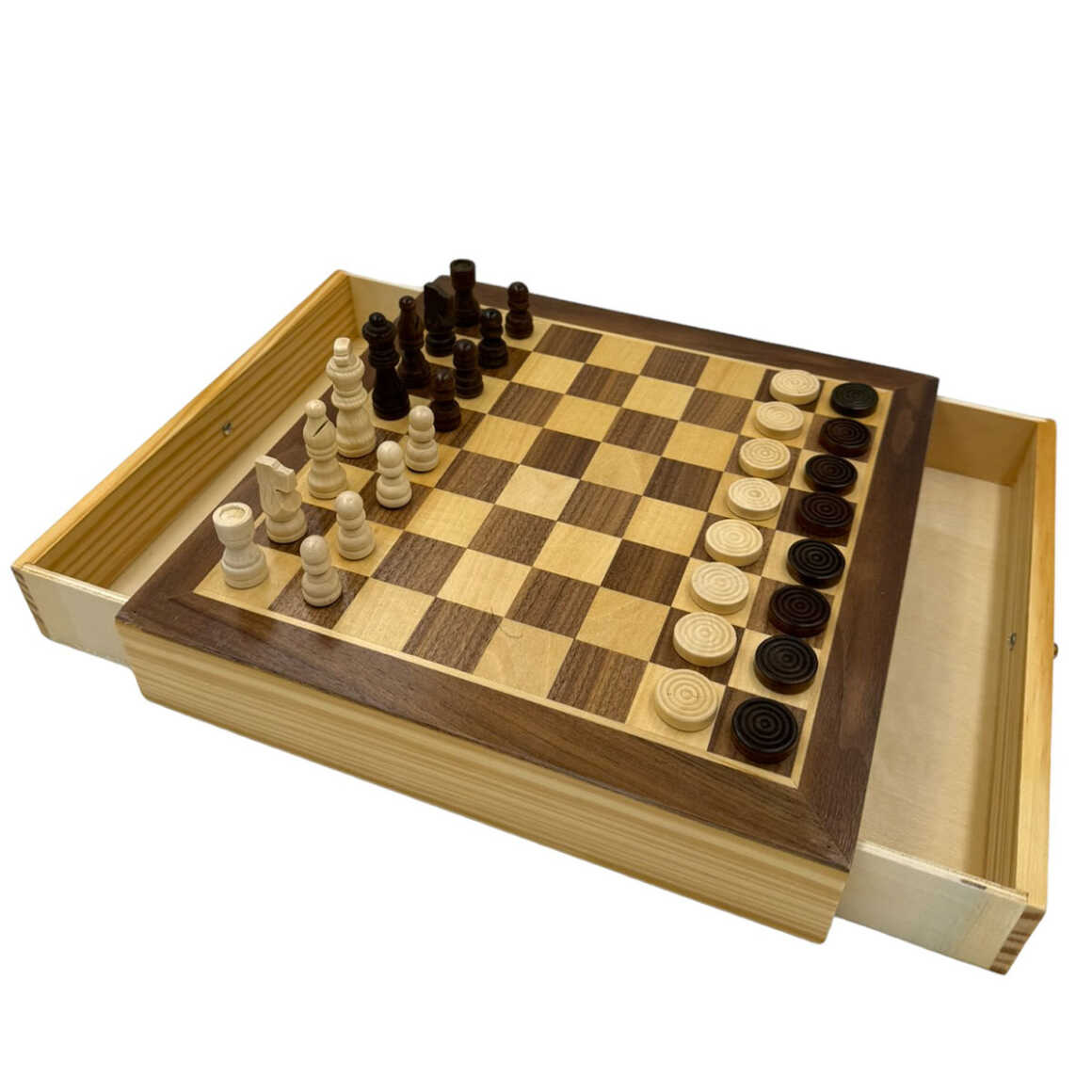 Ξύλινο σετ σκάκι – ντάμα 32 x 30 x 5,3 cm – Platinum Games